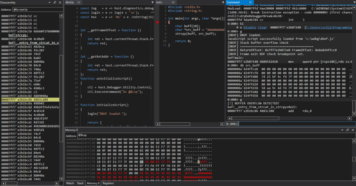 Scripting basics with stack corruption detection for WinDbg – rajcevic.blog