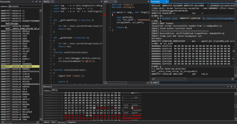 Scripting basics with stack corruption detection for WinDbg – rajcevic.blog